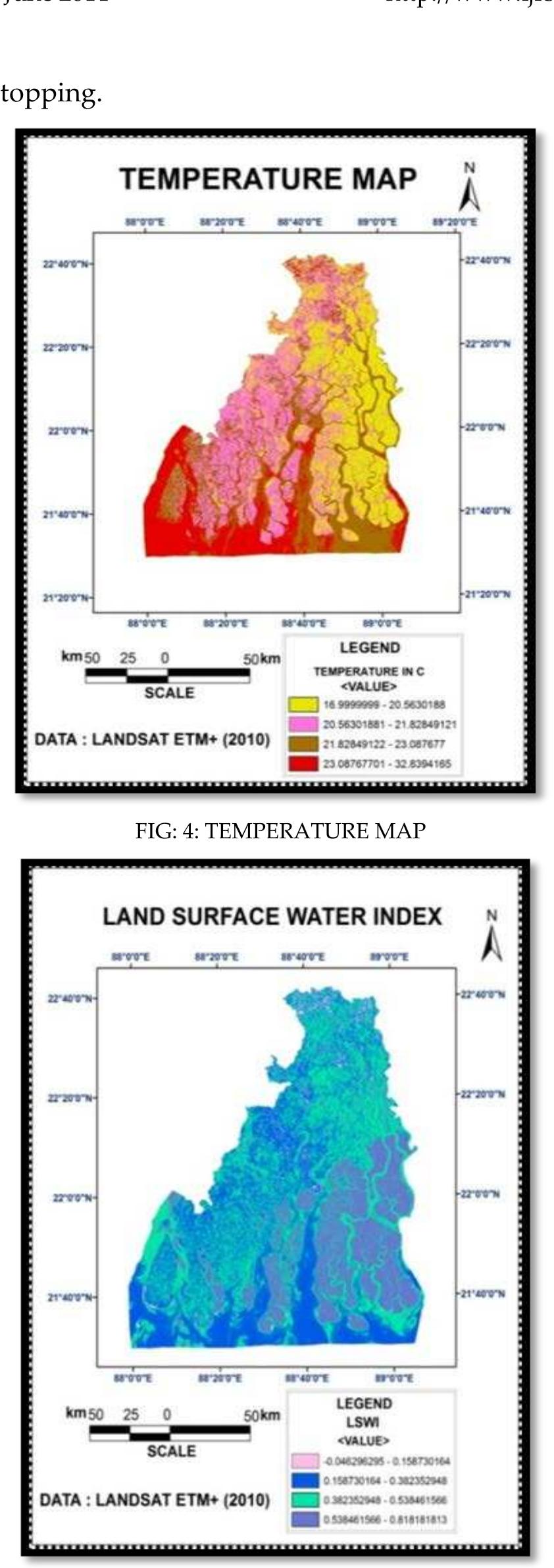 5: land surface water map the earthen embankments
