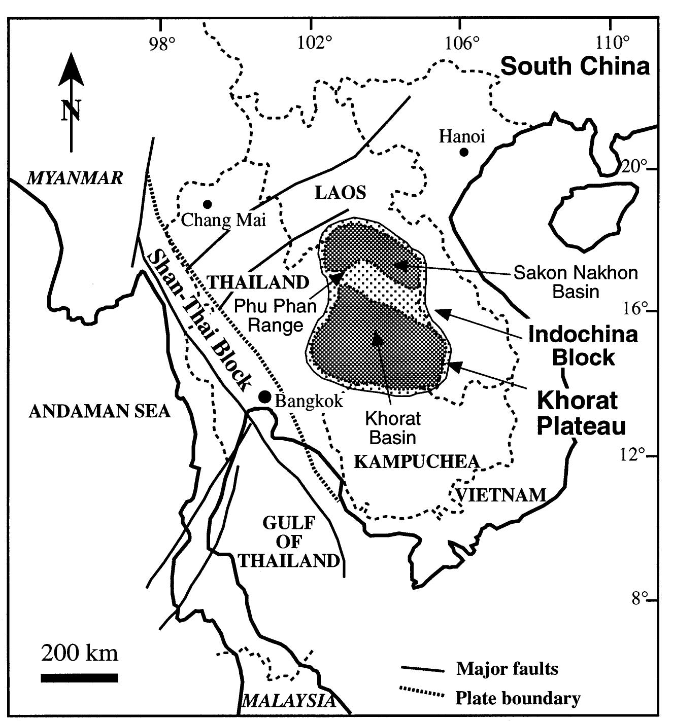 Geological map of southeast asia showing the general
