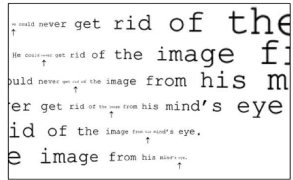 Depiction of the parafoveal-magnification paradigm. the