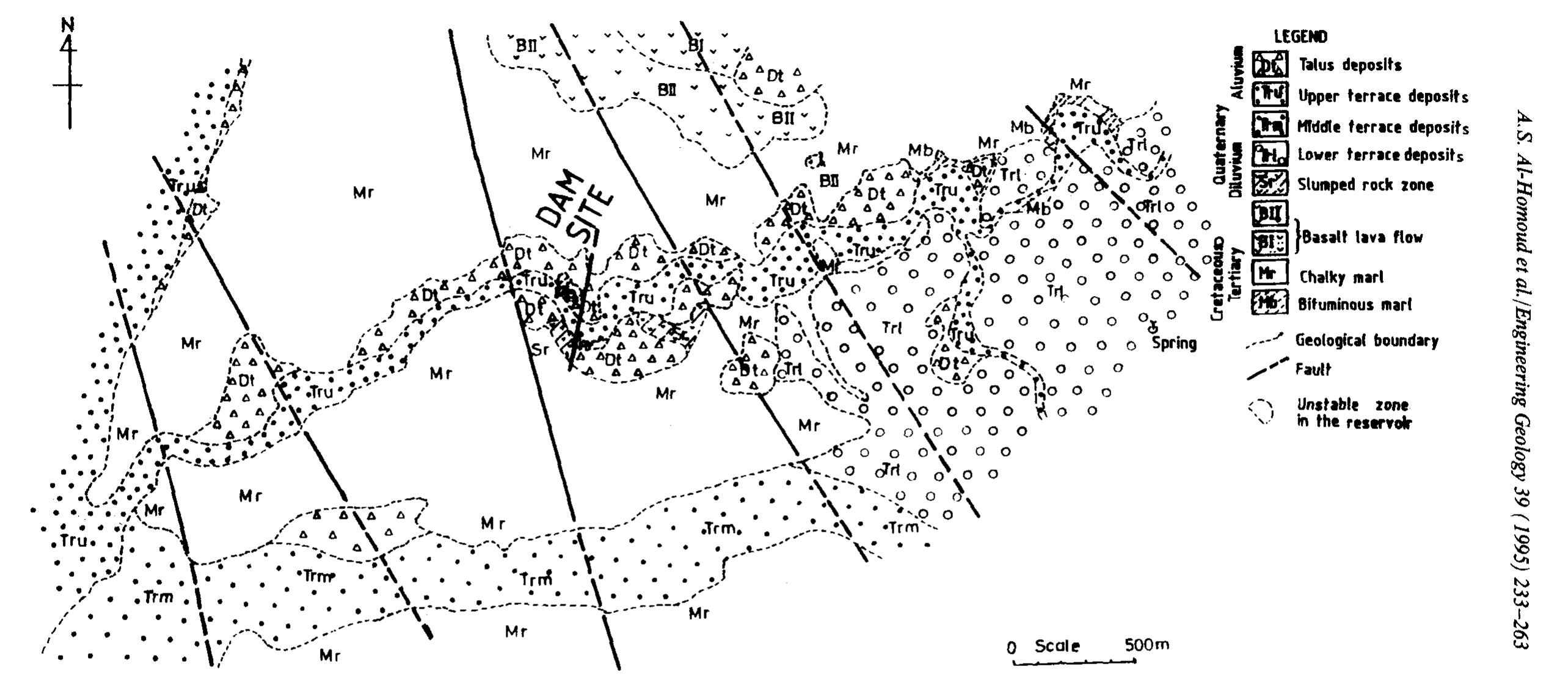 Geologic map of the wadi arab project area (modified after