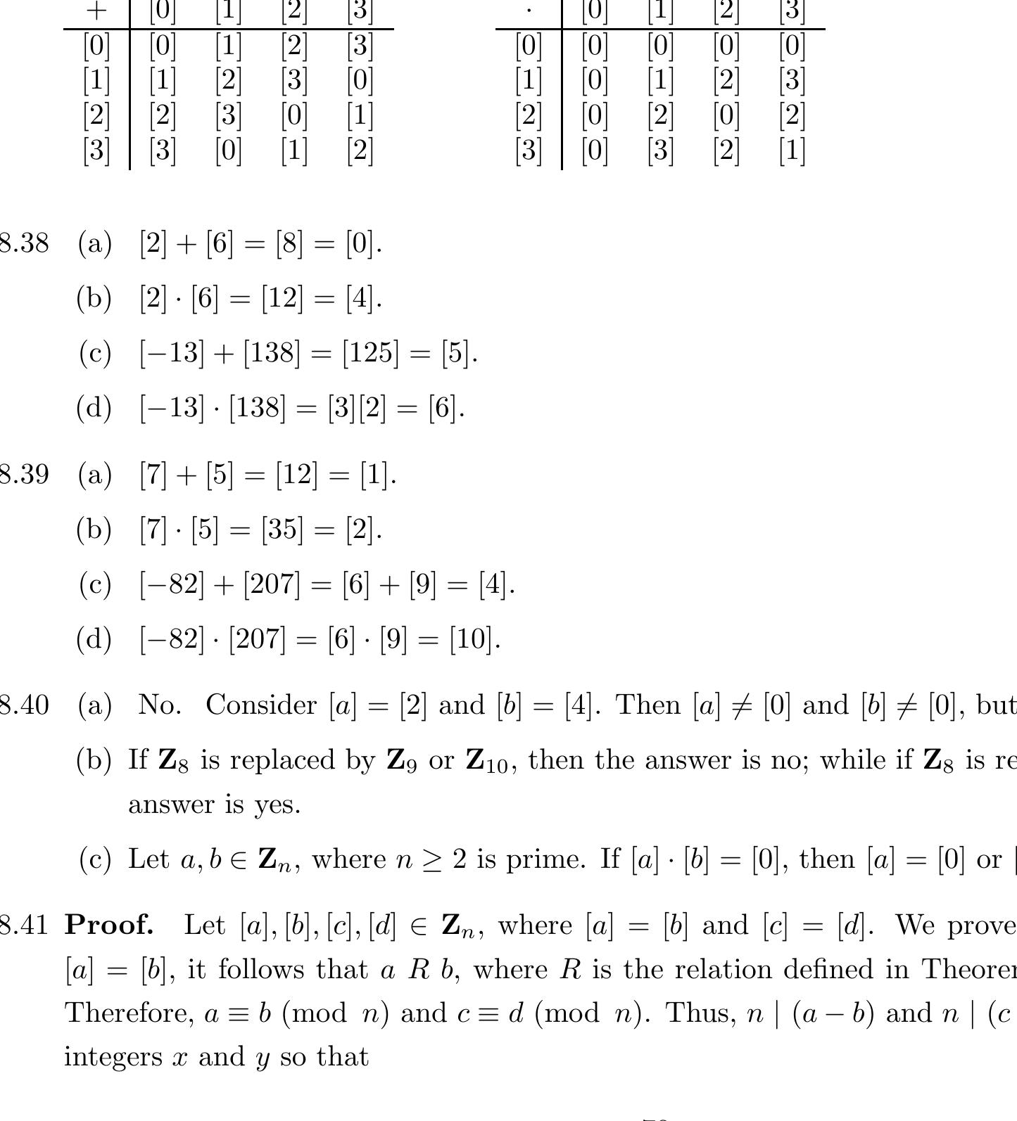 8.37 the addition and multiplication tables in z4 are shown