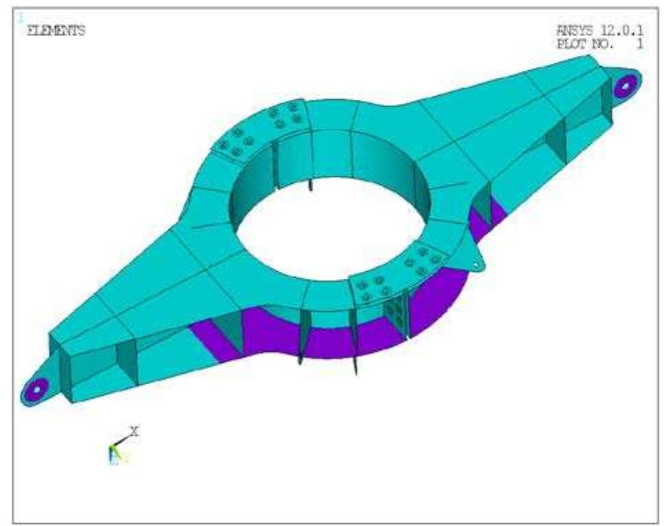 Surface model of the bop lifting frame (view from bottom)