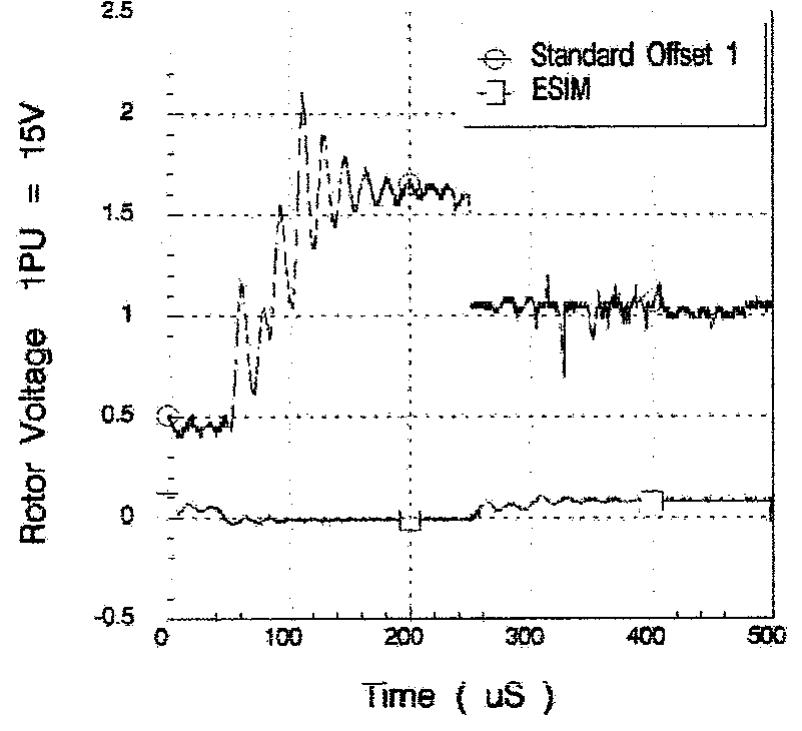 Rotor shaft voltage of standard induction motor and esim