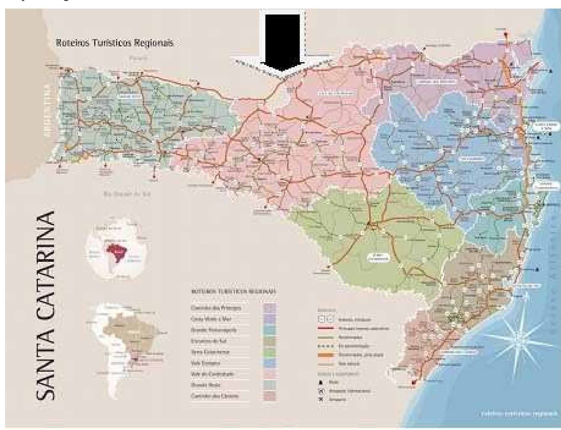 Mapa 1- regides turisticas do estado de santa catarina