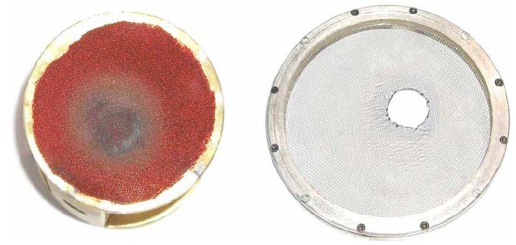 Damage to velvet cathode and screen anode after continuous