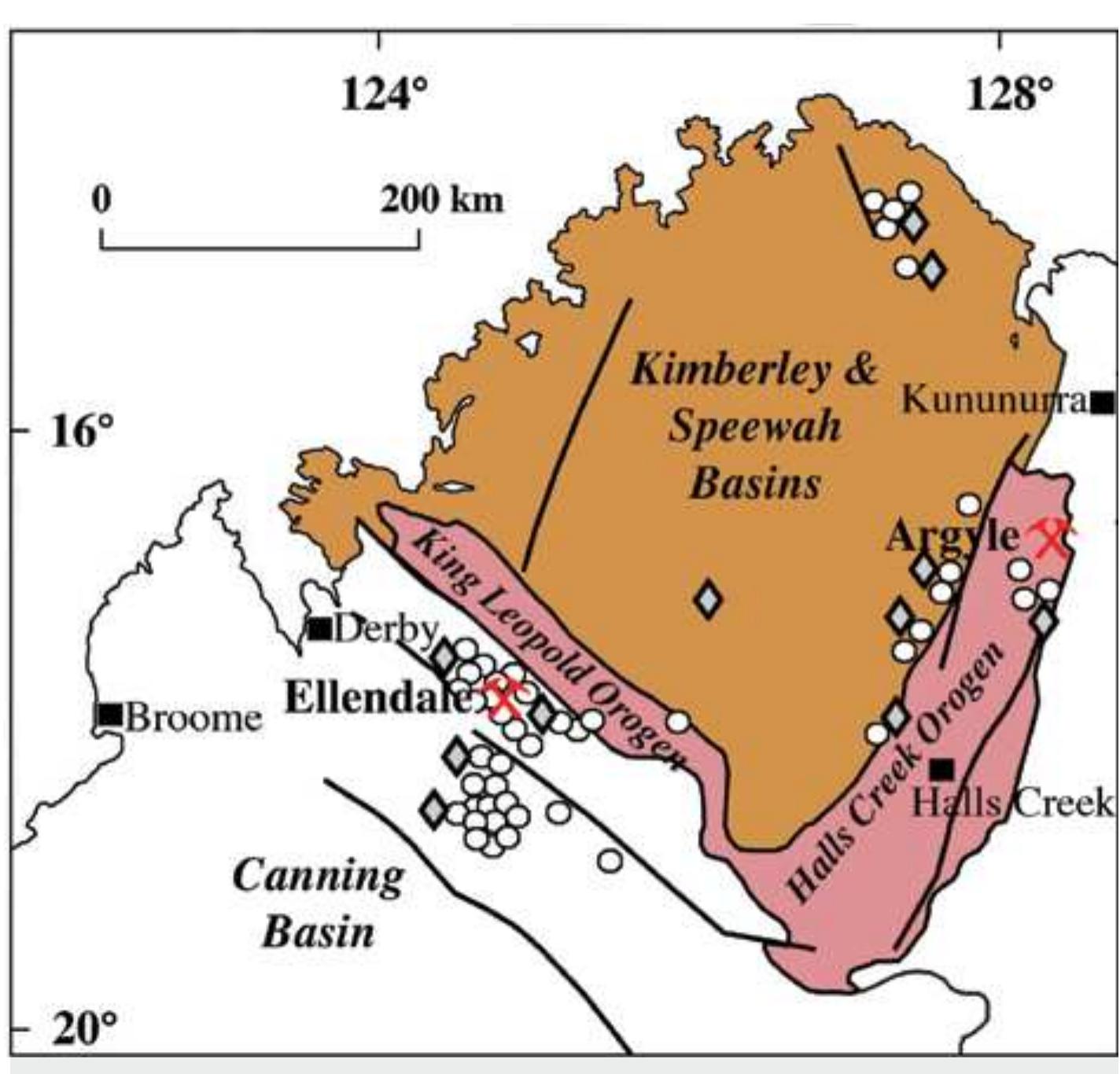 Simplified geological map of the kimberley region, western