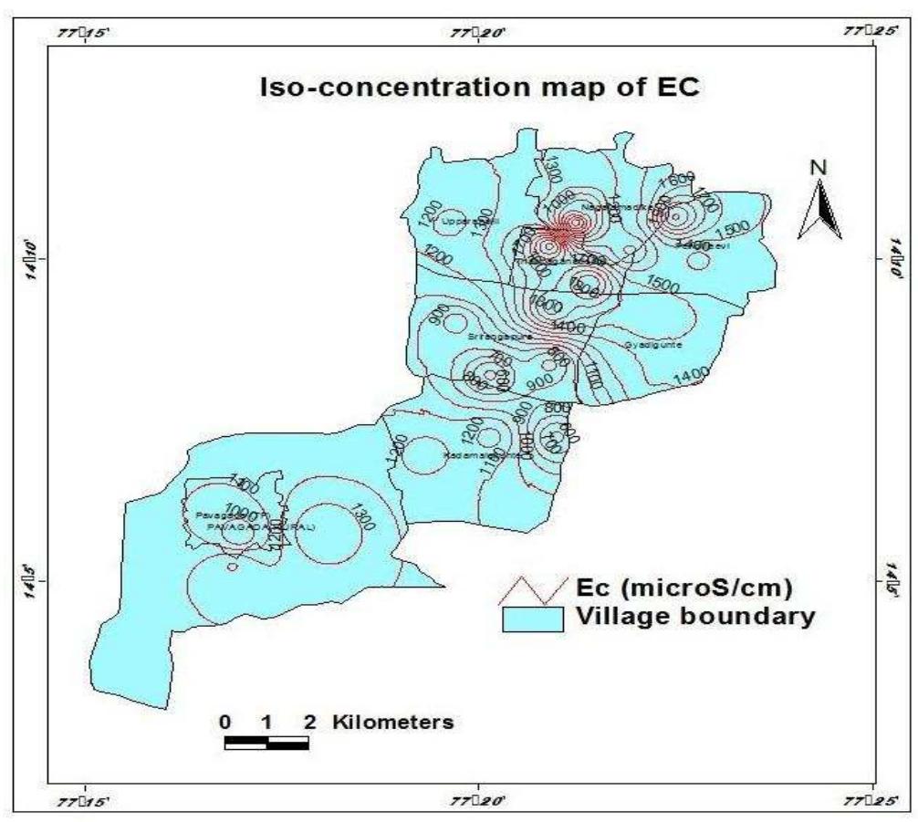 Iso Concentration Map Of Electrical Conductivity Spatial