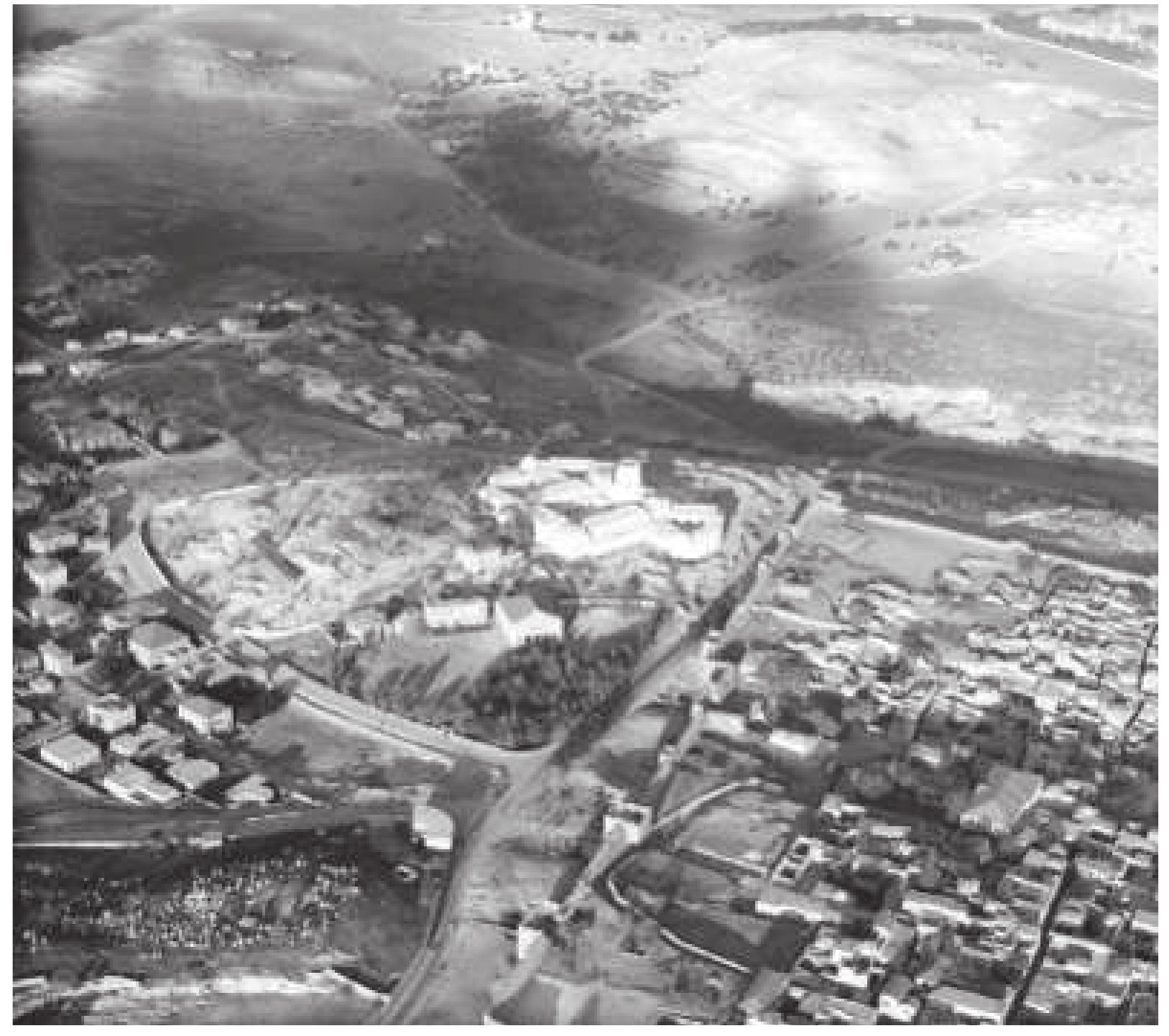 Aerial view of the palestine archaeological museum, 1931.