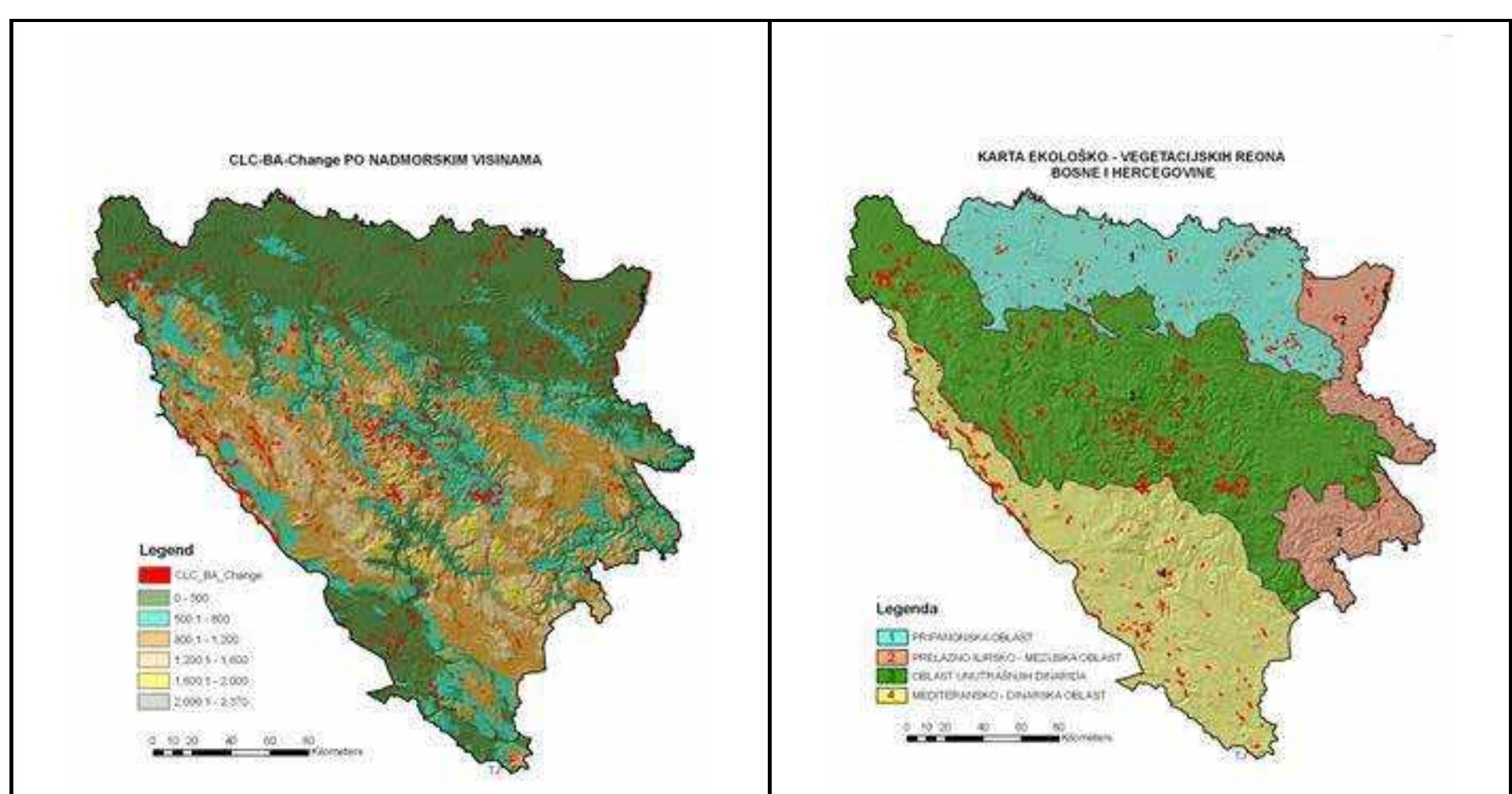 2: maps of bih of land use change with regard to (a)