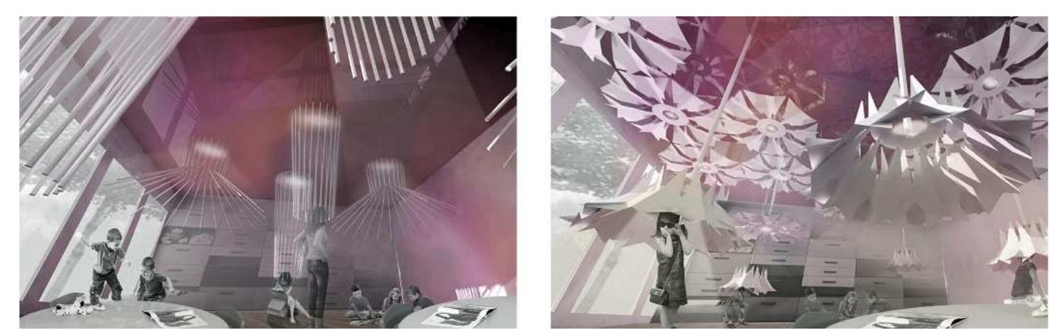 Digital renderings spatializing physical prototypes as