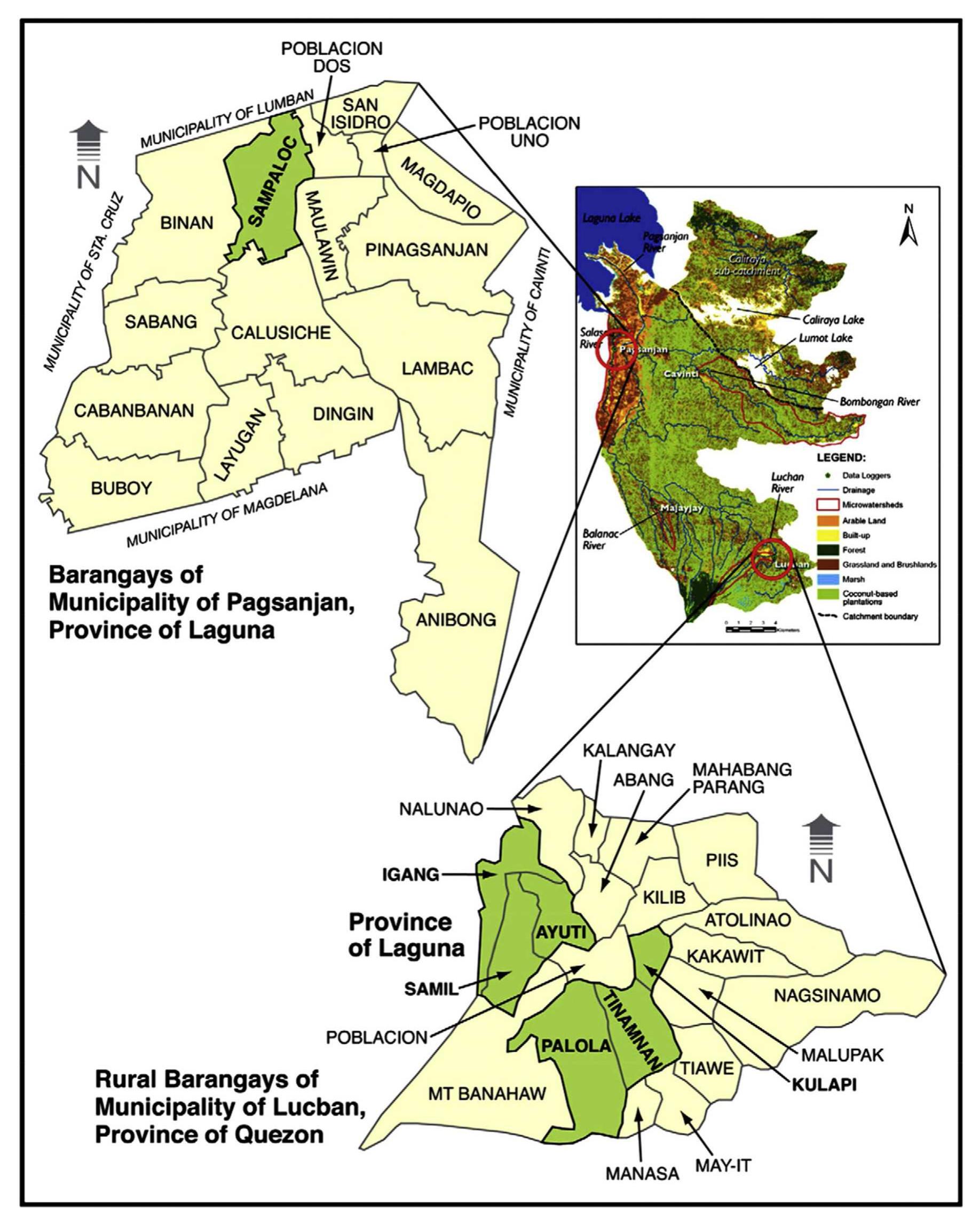 Map of the pagsanjan-lumban catchment [2].