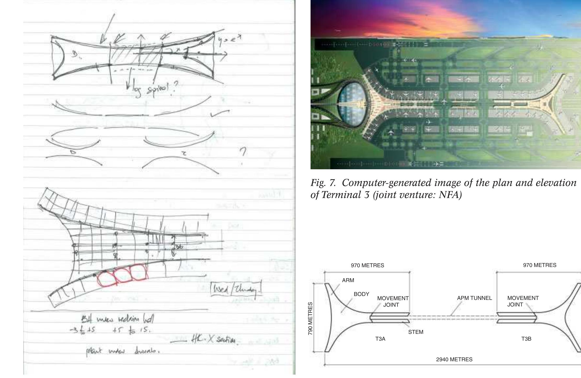 Diagrammatic plan view of terminal 3 at beijing airport