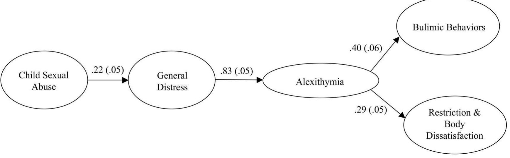 Lisrel estimates of structural model coefficients and their
