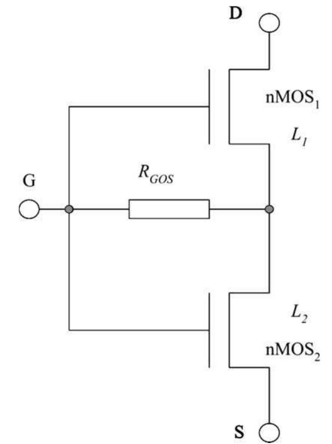Tddb gos model for gate-to-channel breakdown of n-mosfet