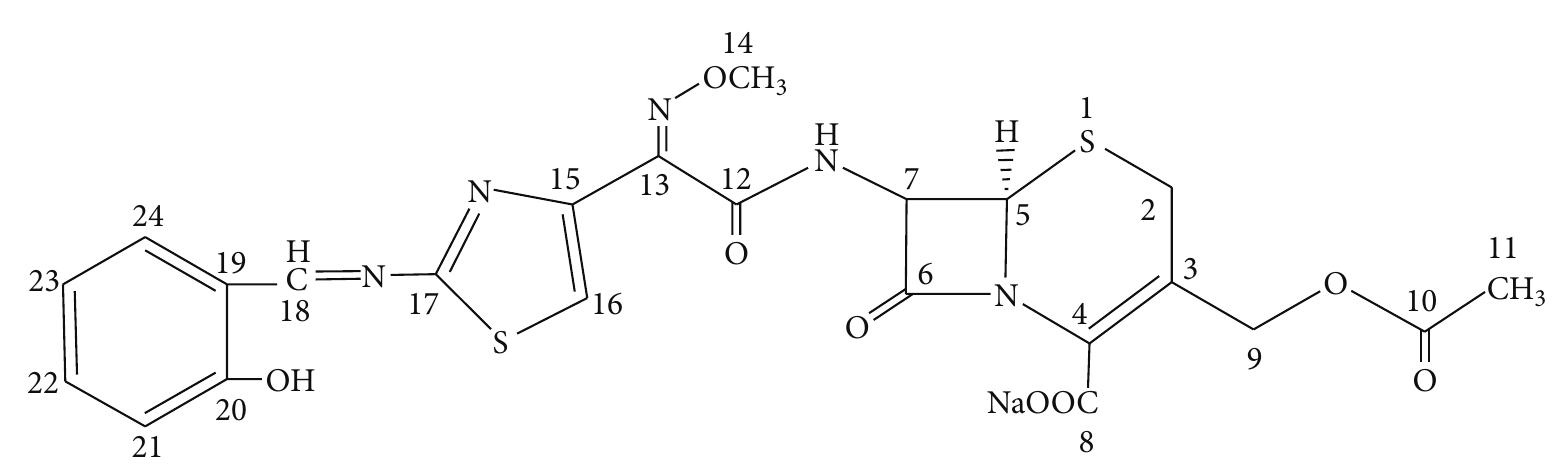 Ficure 1: chemical structure of the schiff base.
