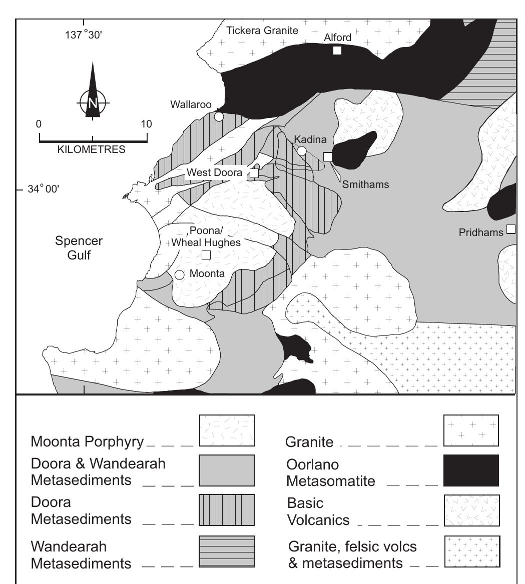 Moonta-wallaroo mining district fig.2. map of the basement