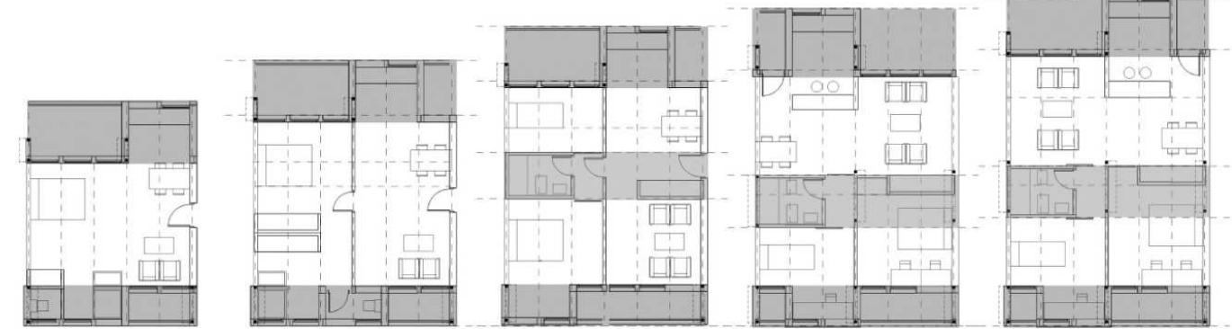 Housing layouts sharing the same spatial structure. housing