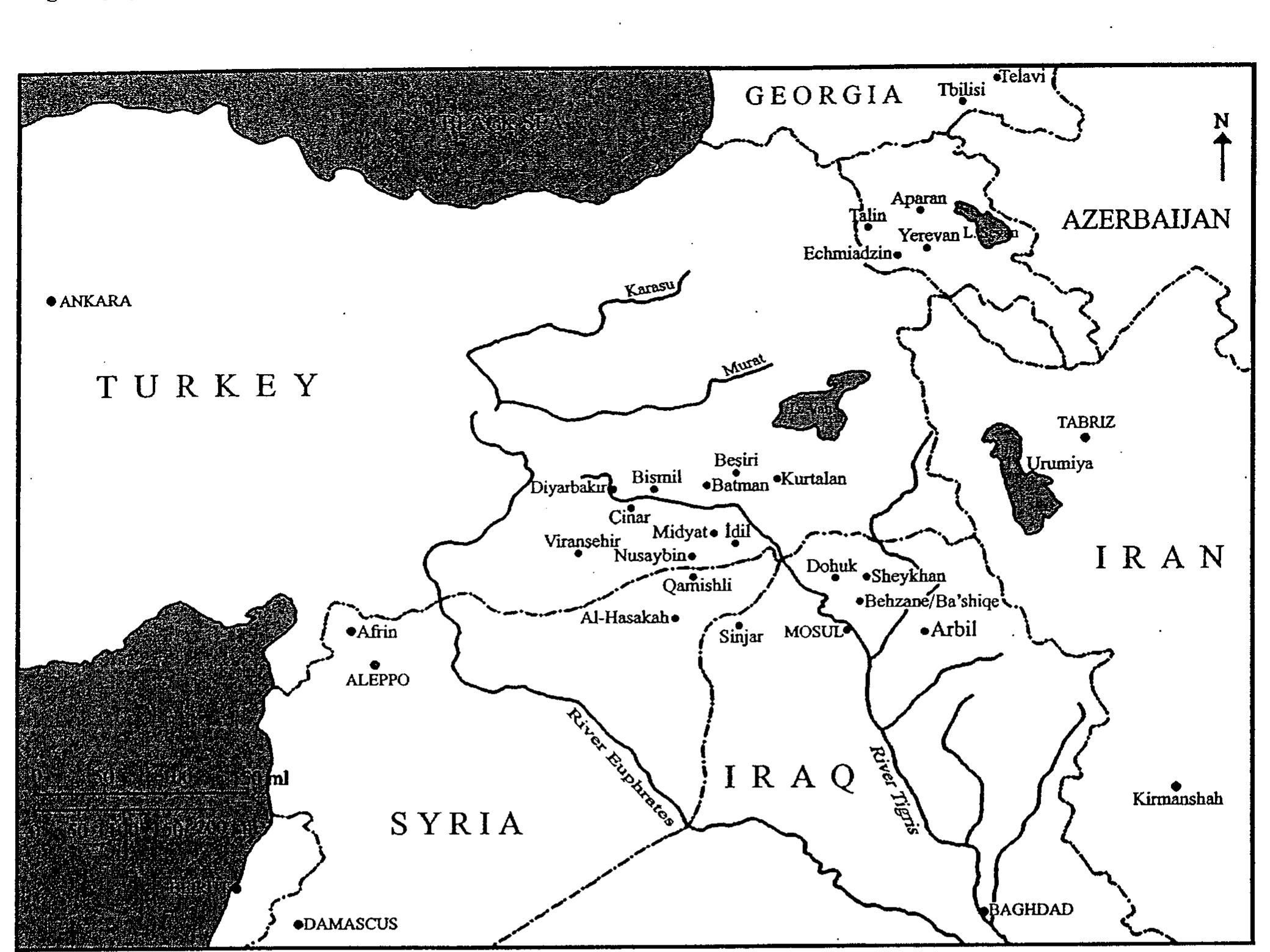 Map of the expansion of yezidism in the middle east (b.