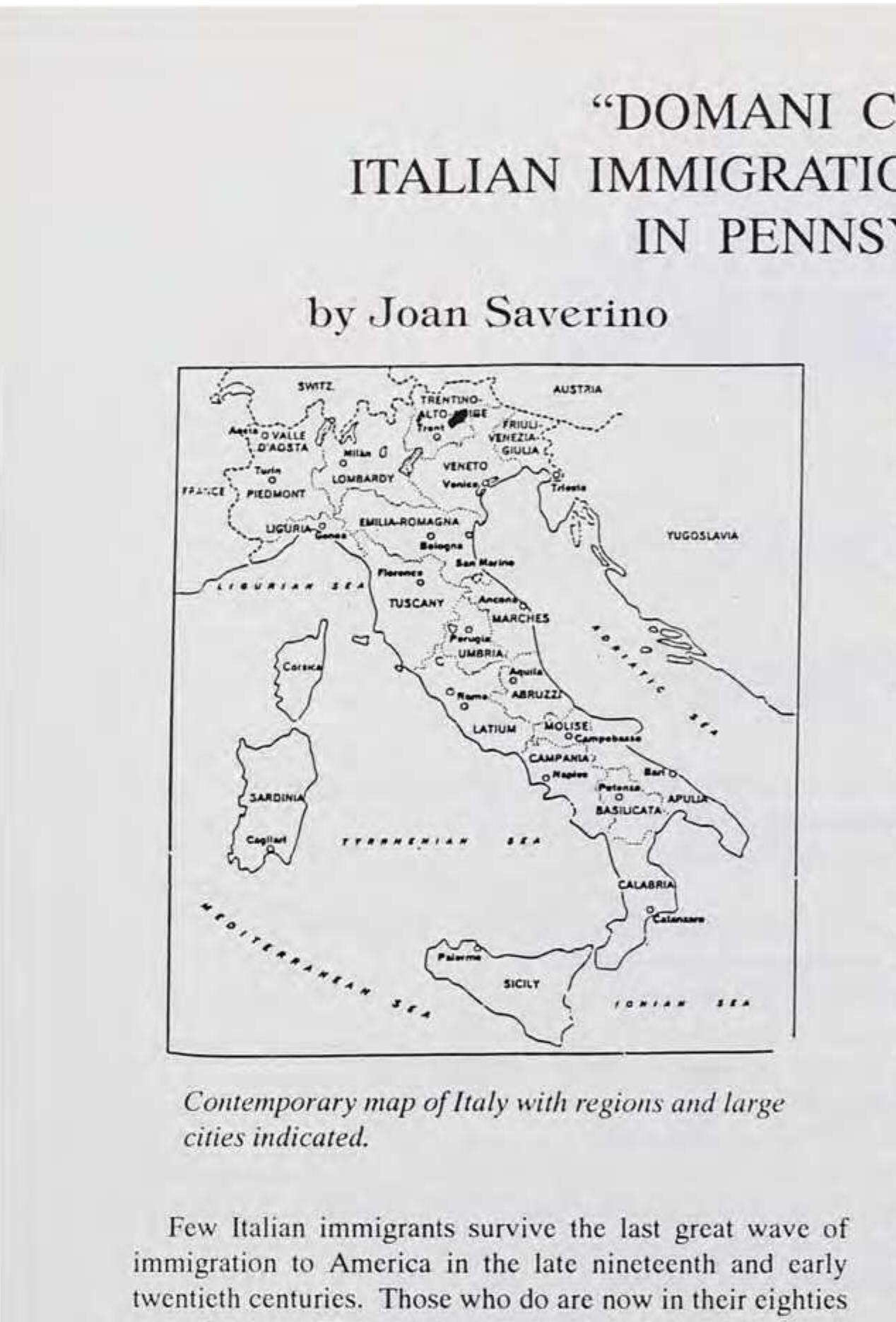 Figure 1 - Domani ci Zappa': Italian immigration and