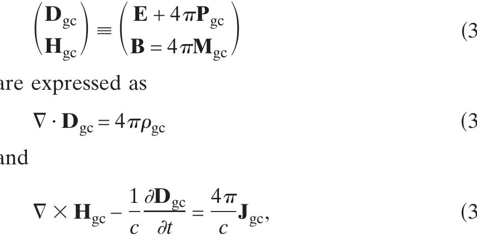 Where the guiding-center charge and current densities are,