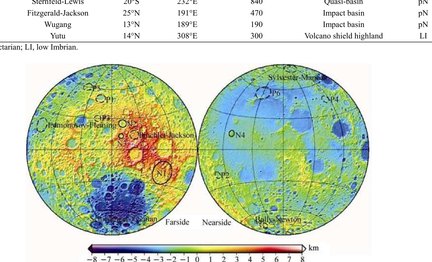Topography of the moon from cltm-s01 (with resolution of