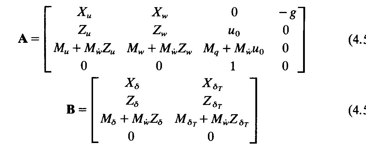 The force and moment derivatives in the matrices have been
