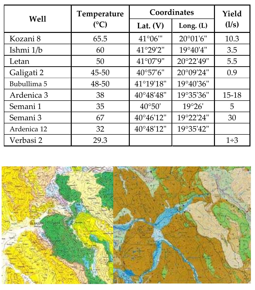Geological and hydrogeological map of the kruja geothermal