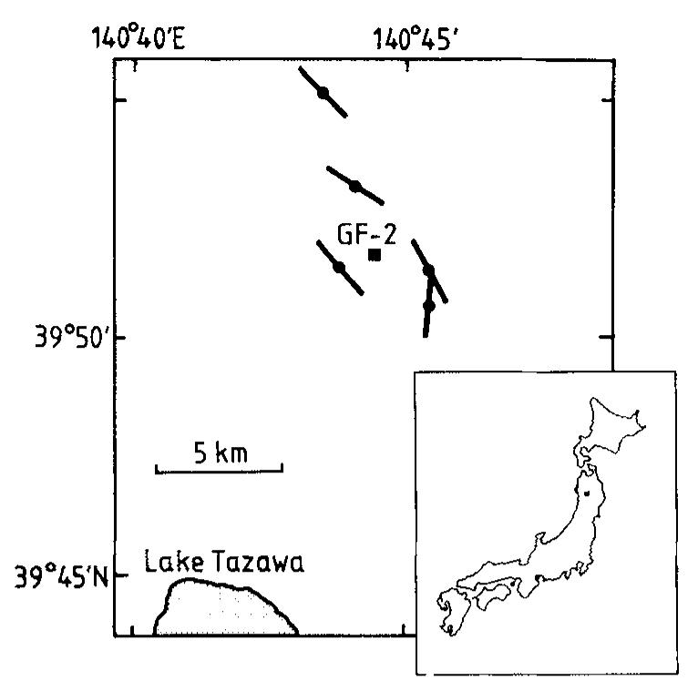 Location map showing the study area. the borehole gf-2 was