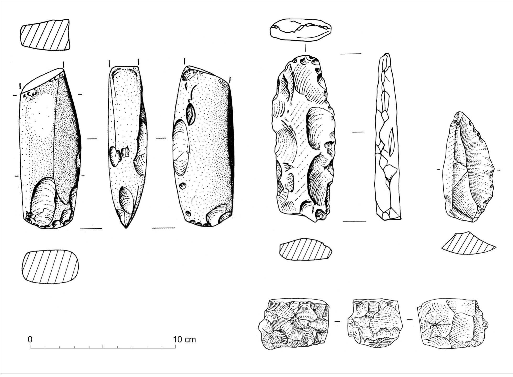Selection of mesolithic artefacts from co. fermanagh: 1