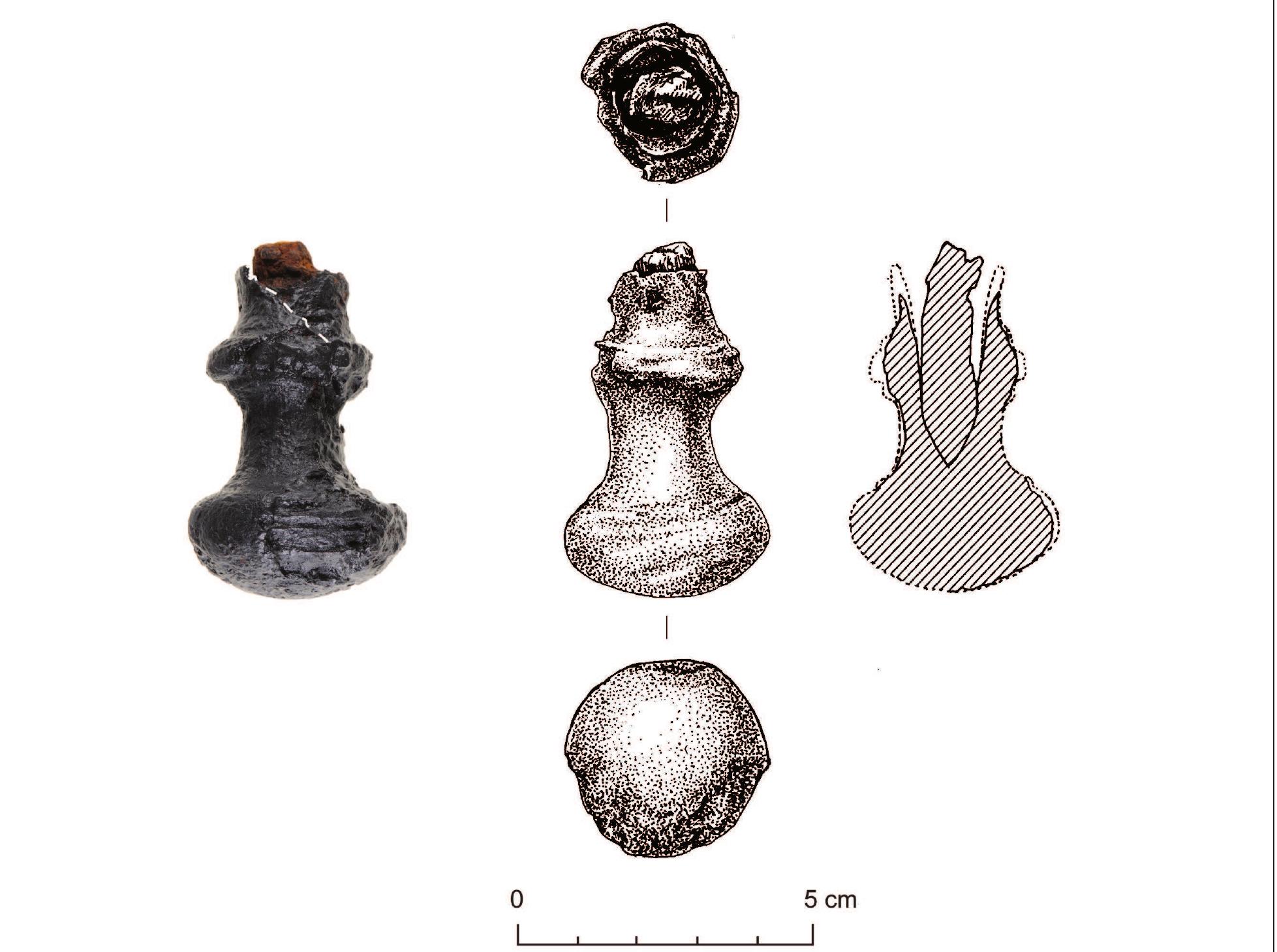 The iron raftery type 1a spearbutt from killyhommon. the