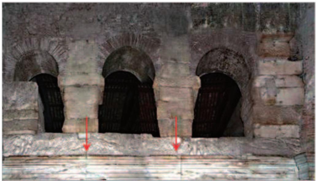 Pantheon. entablature of the pronaos. the setback for the