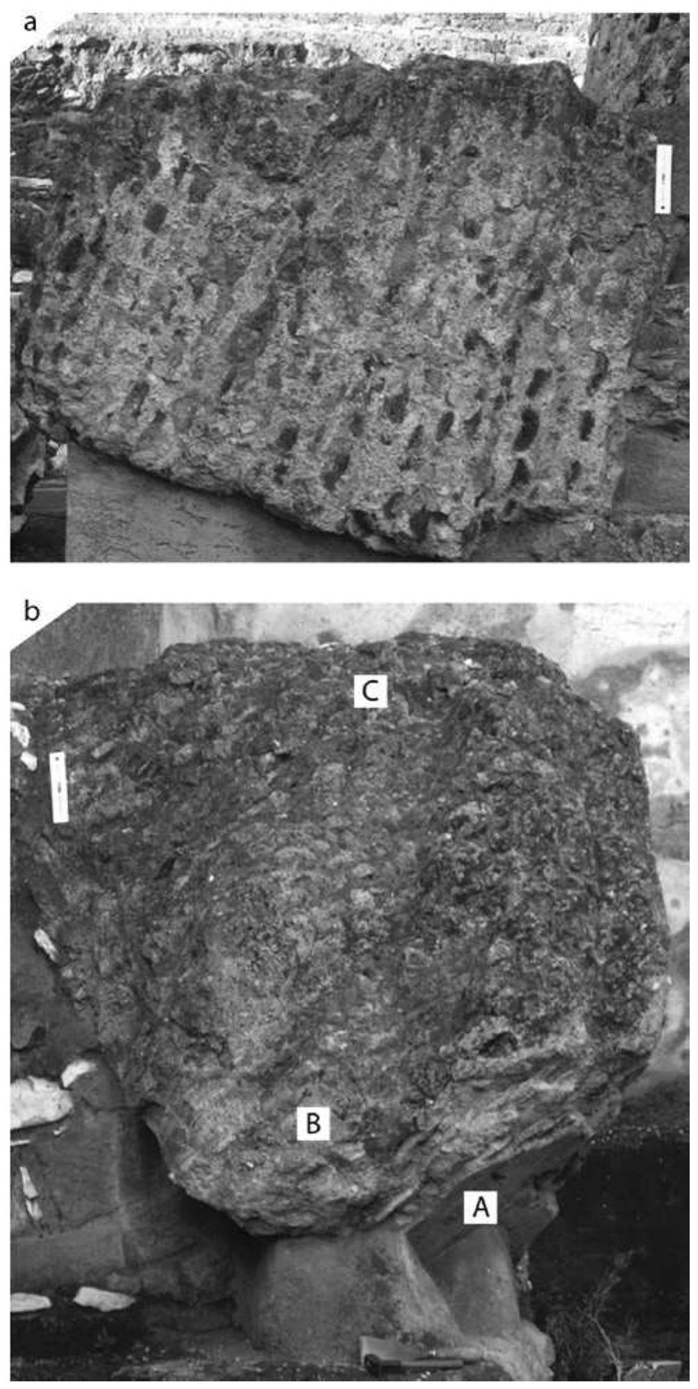 Photographs of concrete formulations of collapsed vaults,