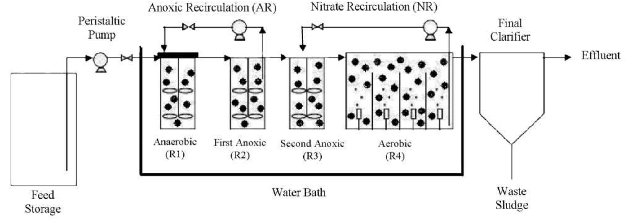 Schematic diagram of the lab-scale mbbr system.