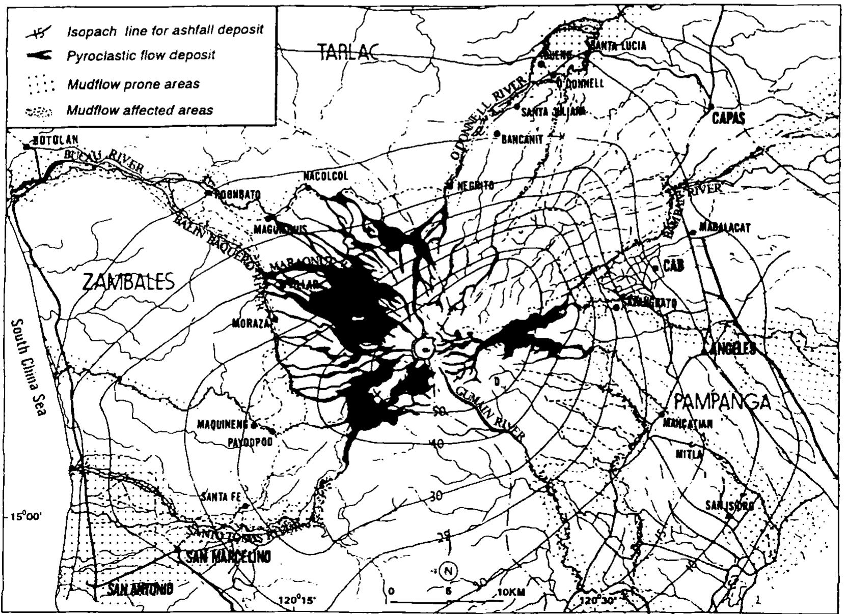 Area affected by the 1991 mt. pinatubo eruption (phivolcs,