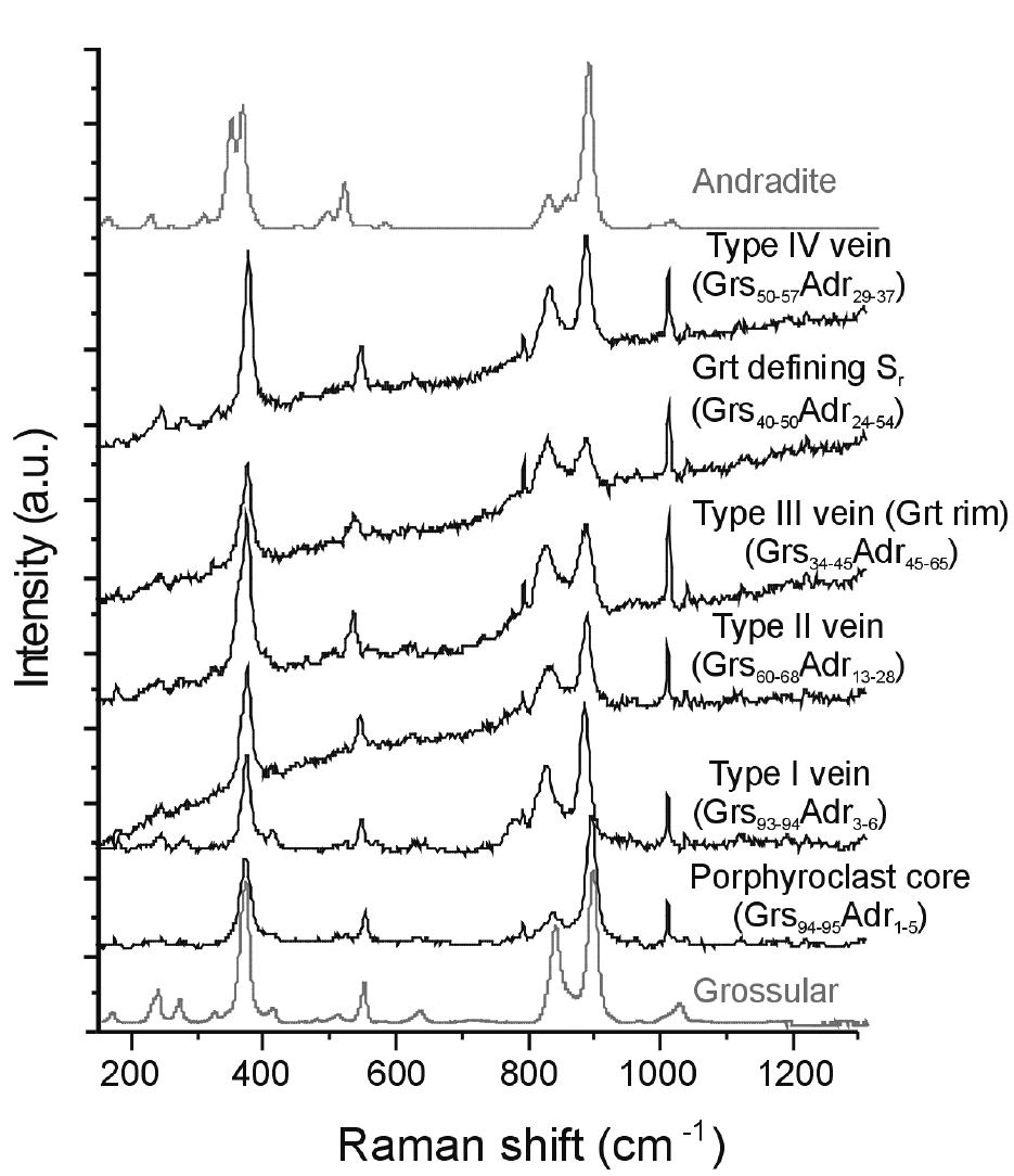 Representative raman spectra of the different generations of