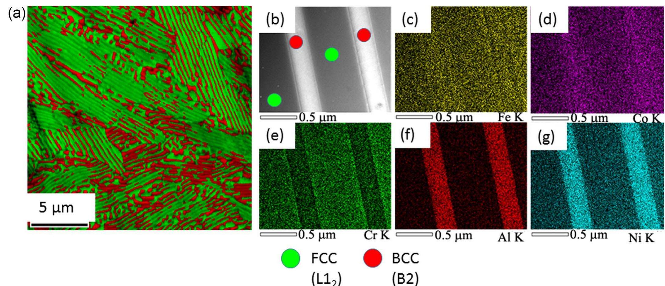 (a) ebsd phase map and (b) tem micrograph showing the