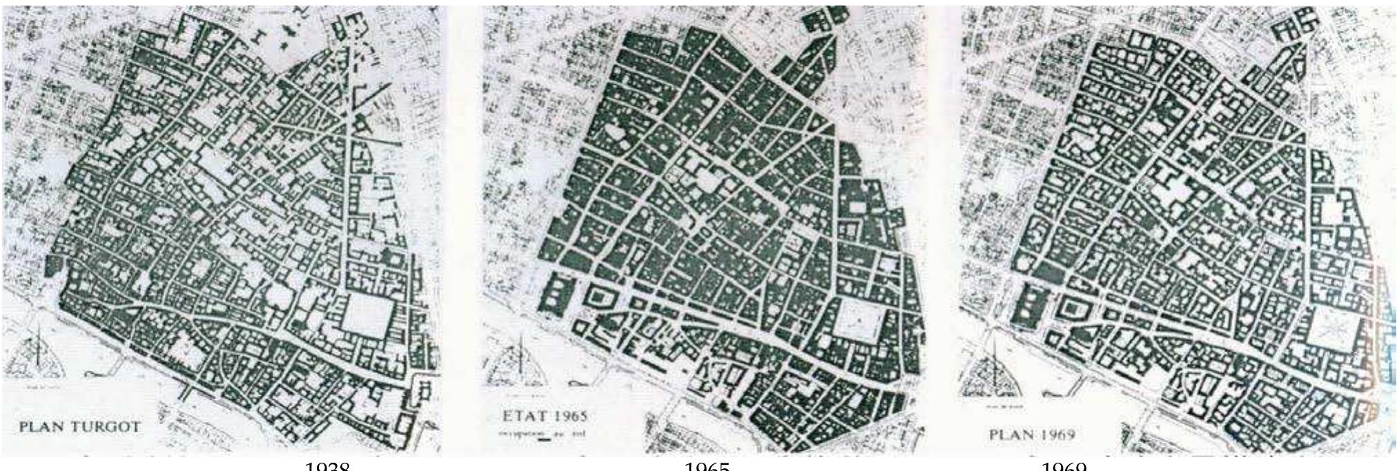 Evolution maps of marais conservation area in france