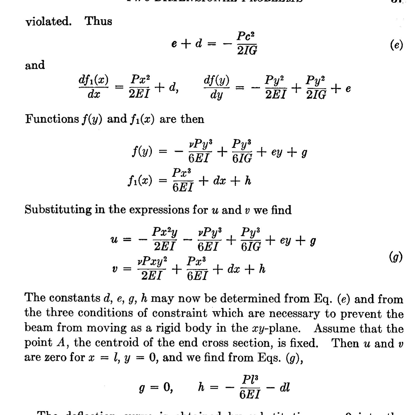 For determining the constant d in this equation we must use