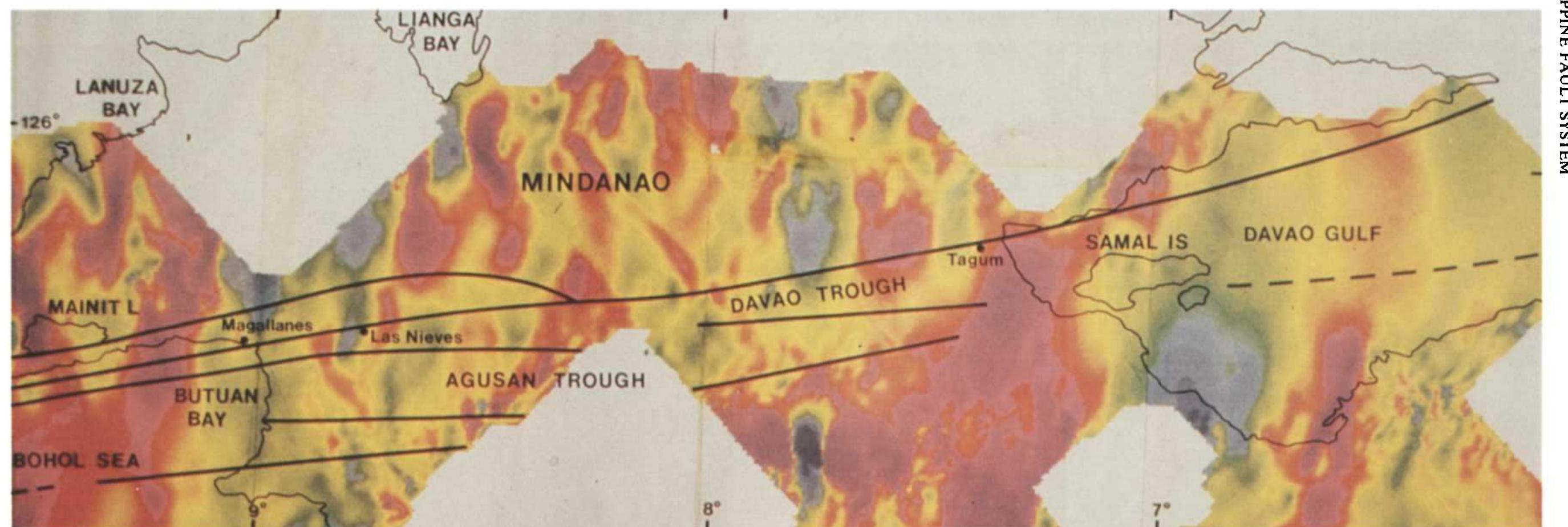 Simplified magnetic anomaly map of the southern section of