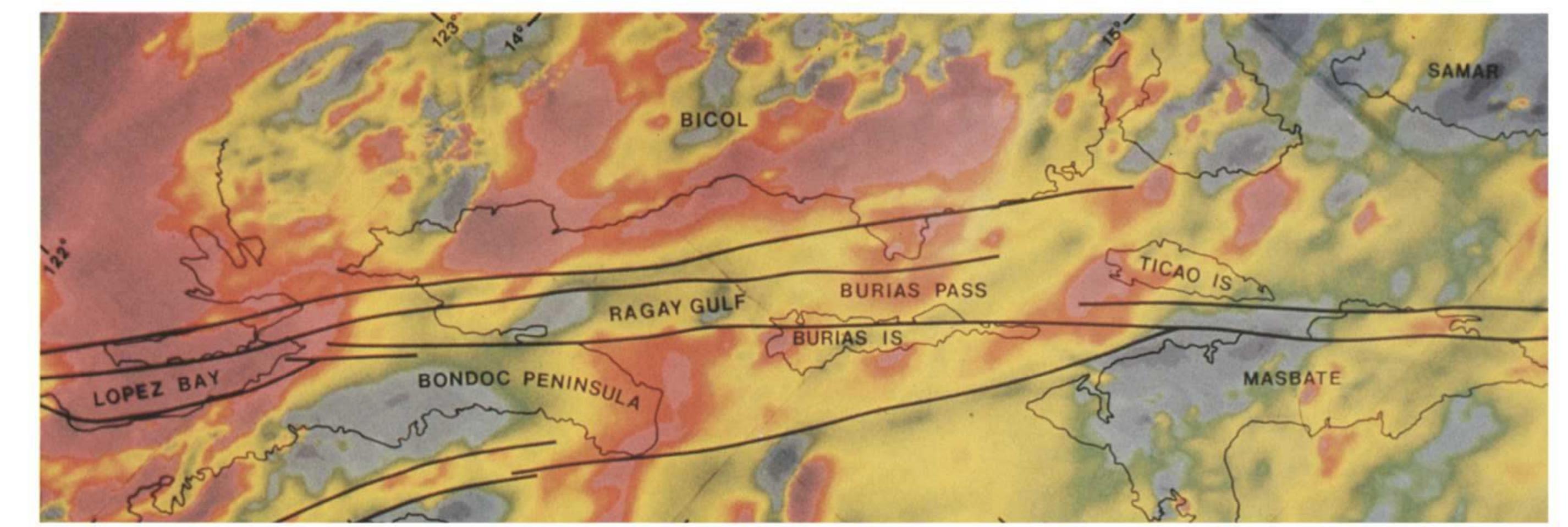 Simplified magnetic anomaly map of the philippine fault