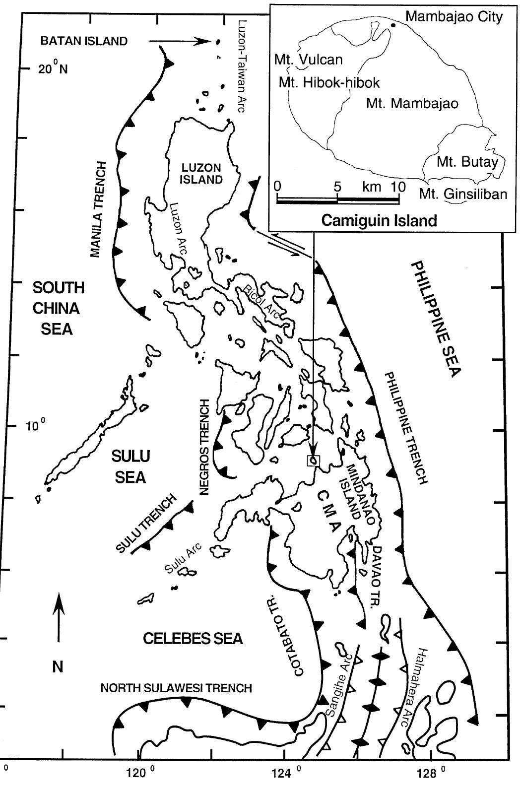 Map of the philippines showing major tectonic features