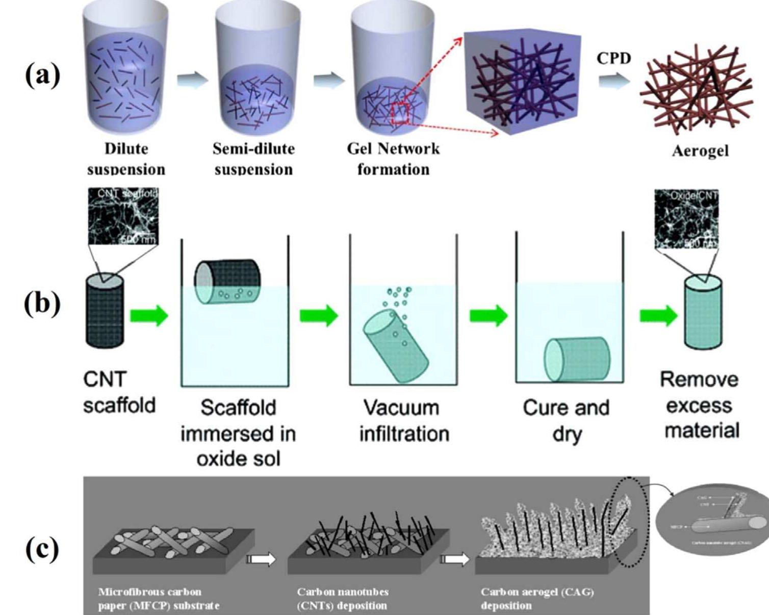 Schematic illustration of the cnt-based aerogel synthesis