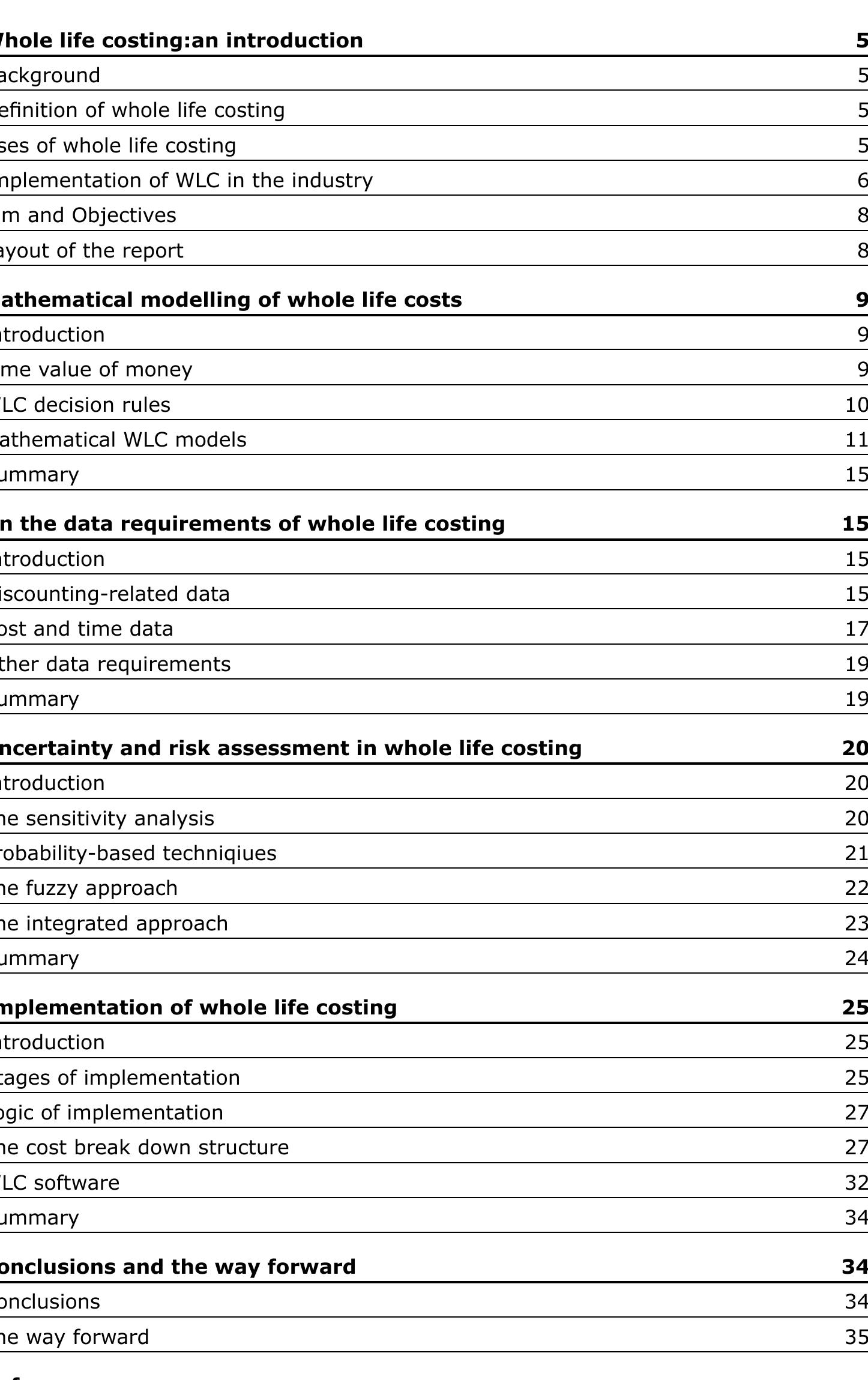 Table 1 - from Whole-life costing in construction - a state