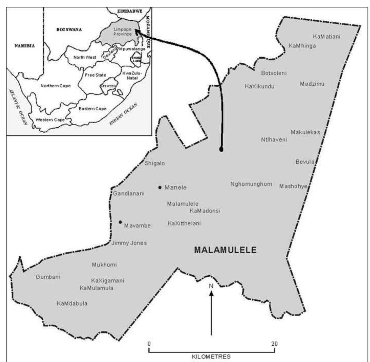 Map 1 location of the malamulele district