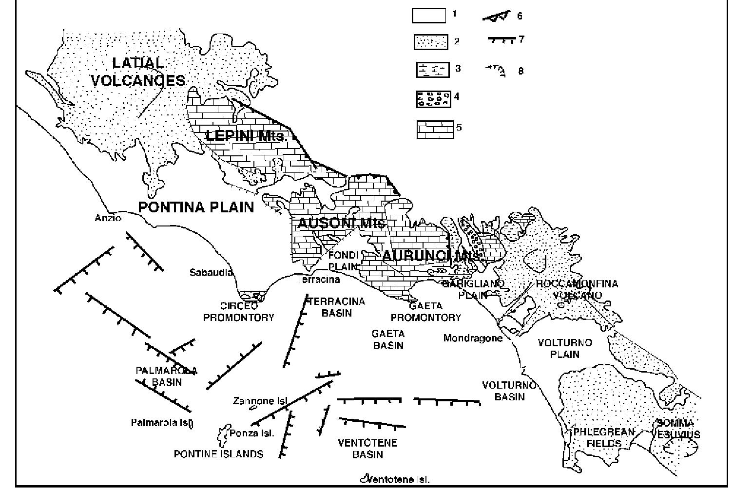 - map showing the main geologic features of the
