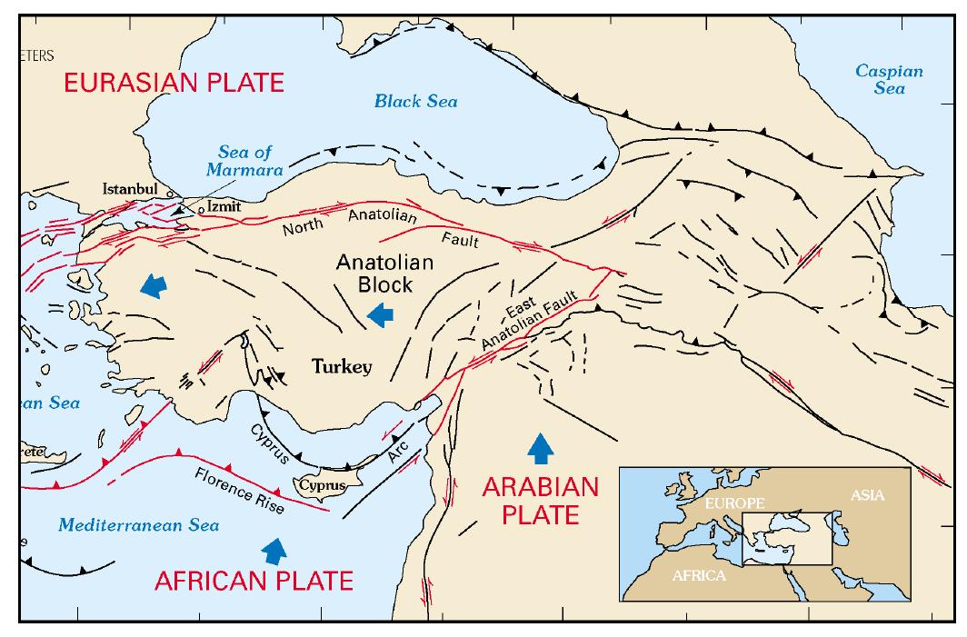 The tectonic map of turkey (usgs, 2000)