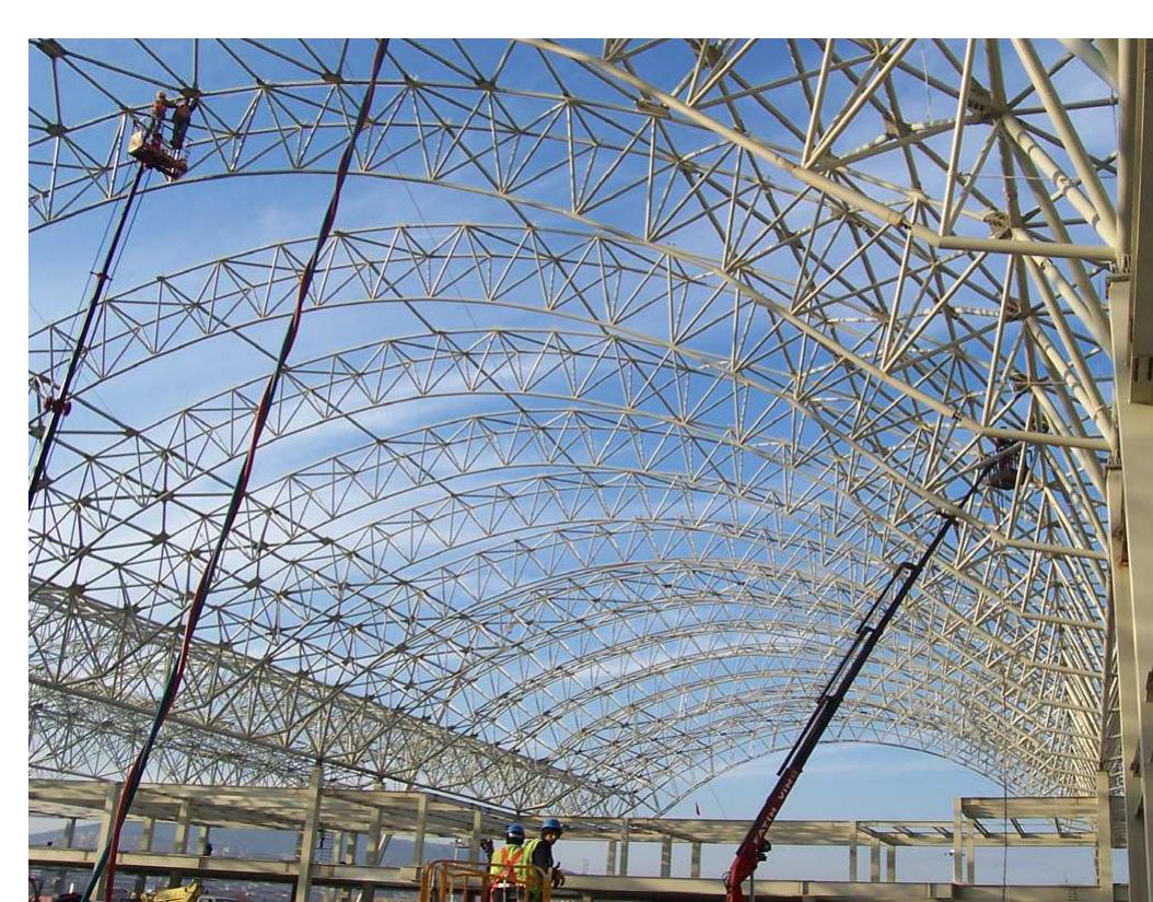 Placement of the roof purlin system