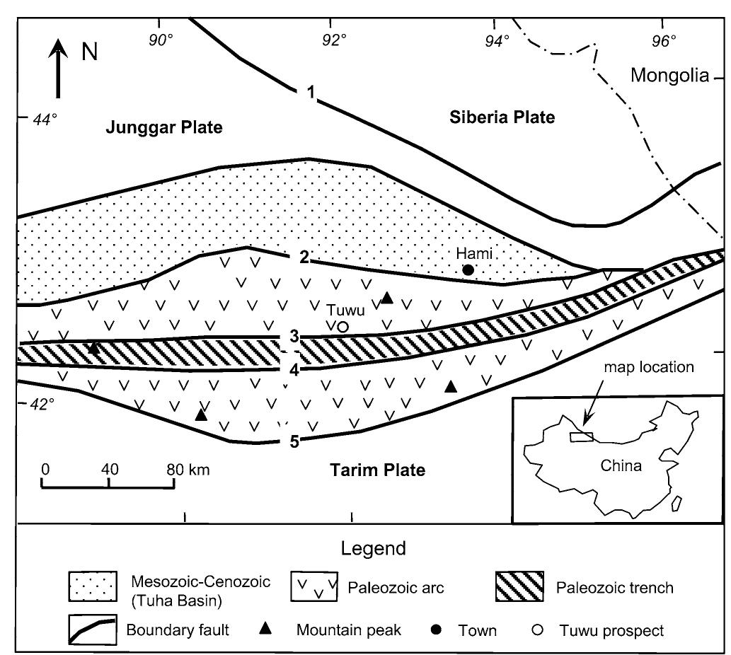 Tectonic units of the eastern tianshan mountains (after