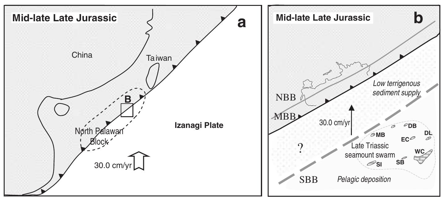 (a) plate tectonic reconstruction for the mid-late late