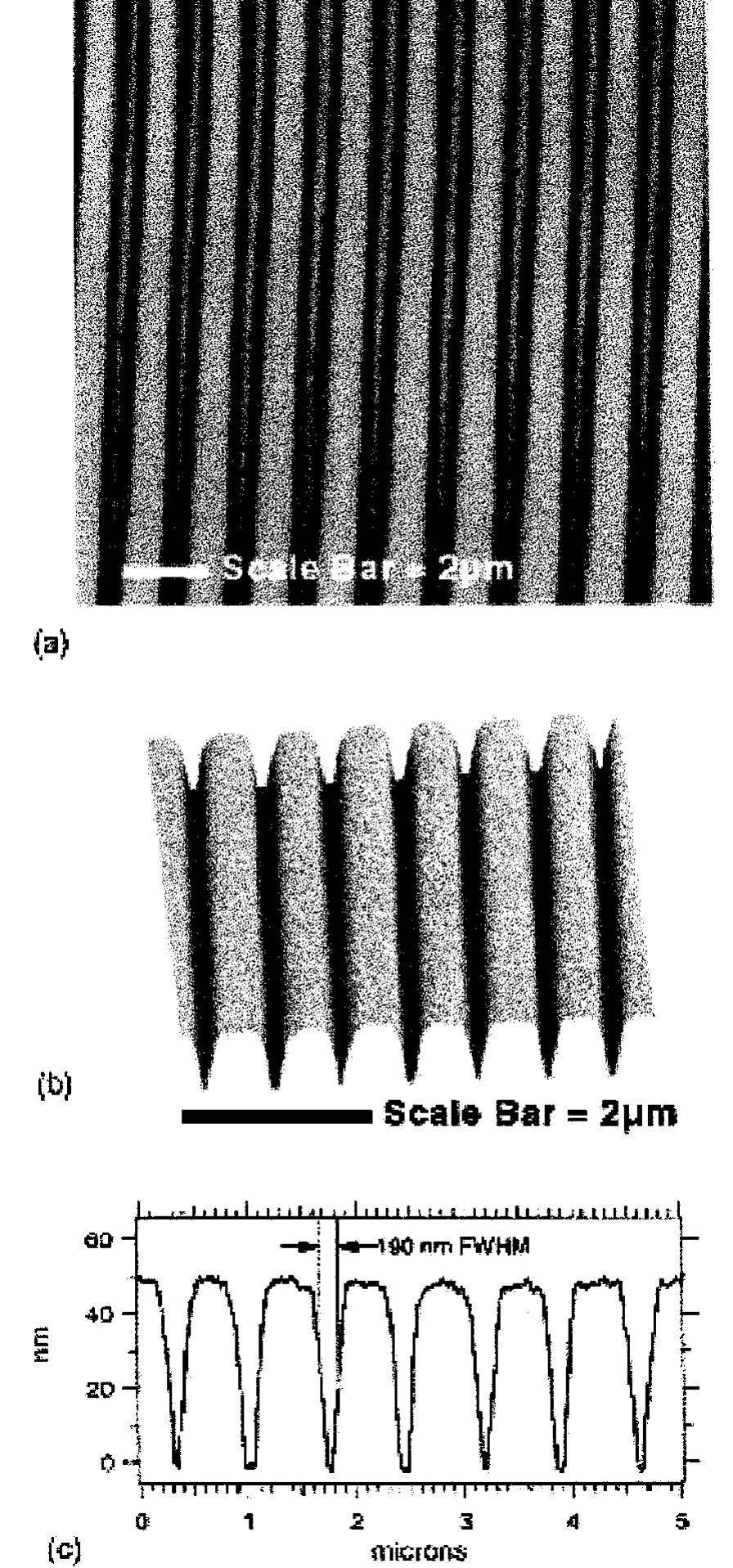 (a) afm scan of lines in photoresist exposed with the sil at